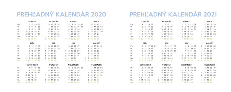 Stolový kalendár 2020 - Slovensko - Tlačiareň PRESS GROUP, s.r.o